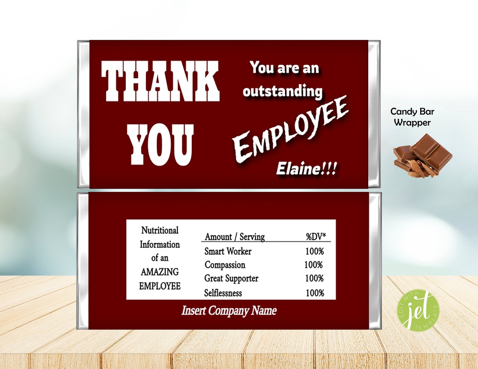 Candy Wrapper, Chocolate Wrapper, Editable, Printable, Instant Download ...
