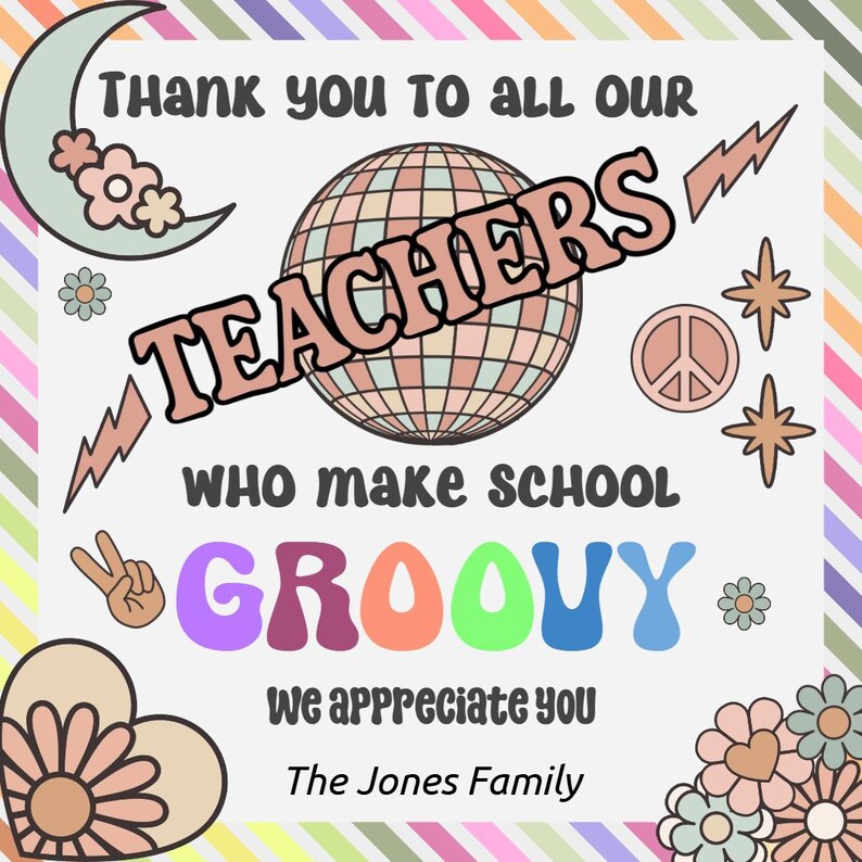 Gift Tag, Card, Thank You, Appreciation, Teachers Make School Groovy ...