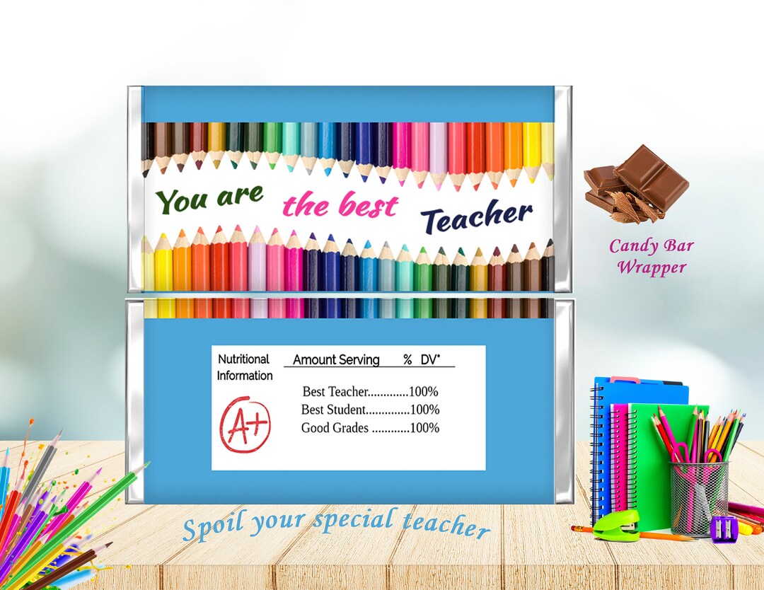 Candy Wrapper Chocolate Wrapper, Wrapper, Printable, Thank You Teacher ...