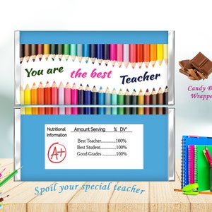 Candy Wrapper Chocolate Wrapper, Wrapper, Printable, Thank You Teacher ...