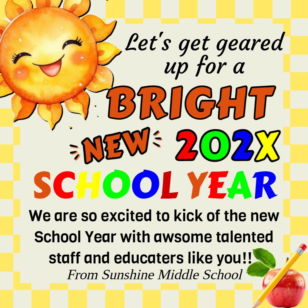 Editable, Bright New School Year First Day of School Back to School ...