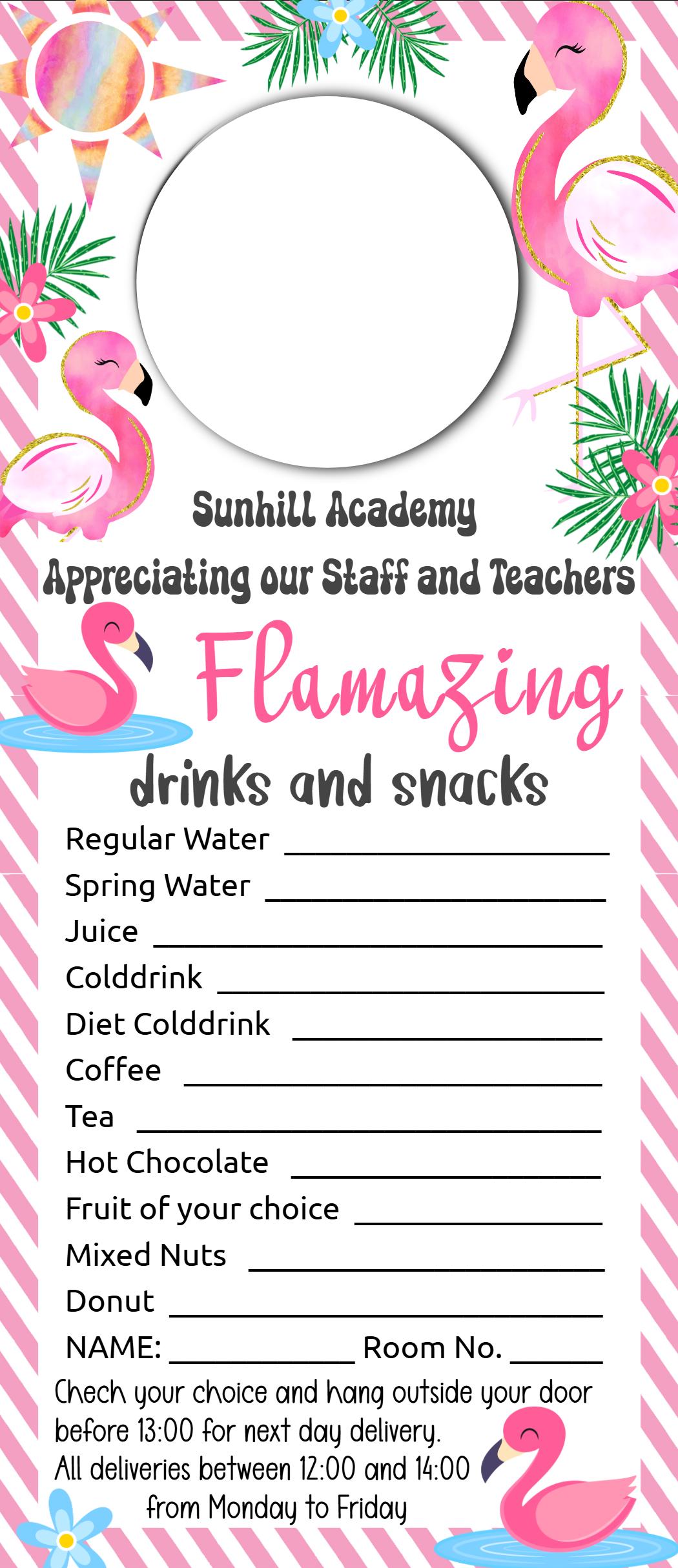 Teacher Appreciation Week Editable Door Hanger, Order List Snacks and ...