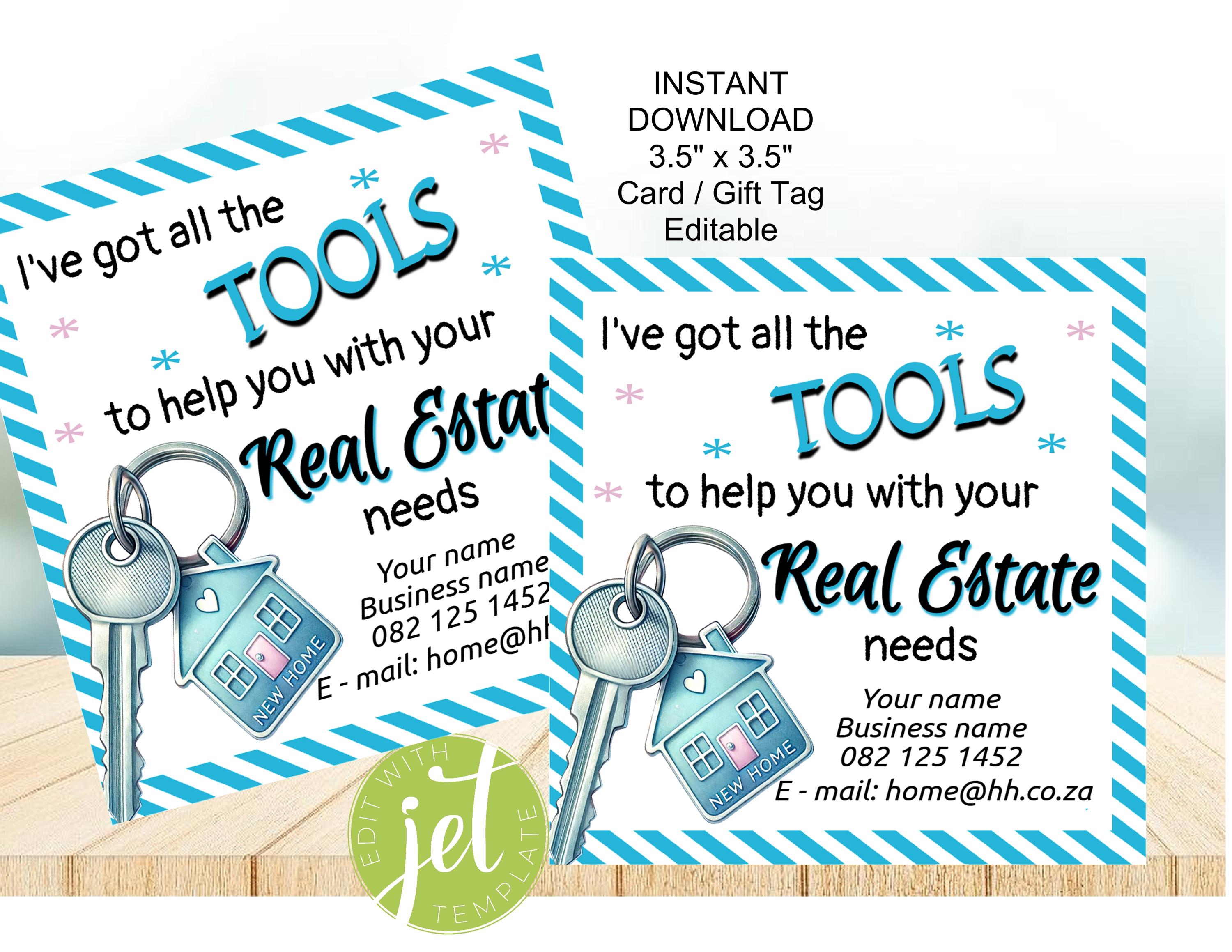 Editable Tool Pop-by Tags, Realtor, Referral Tag, Real Estate Marketing ...