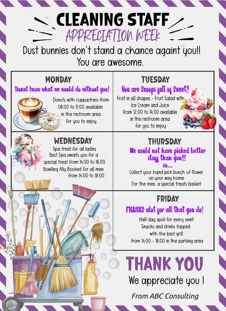 Editable Cleaning Service Flyer: Housekeeping Appreciation Template ...