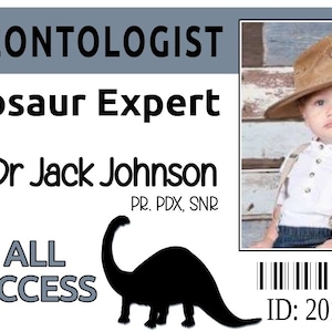 ID Badge Paleontology, Editable Paleontology Pretend Play, Child Dress ...