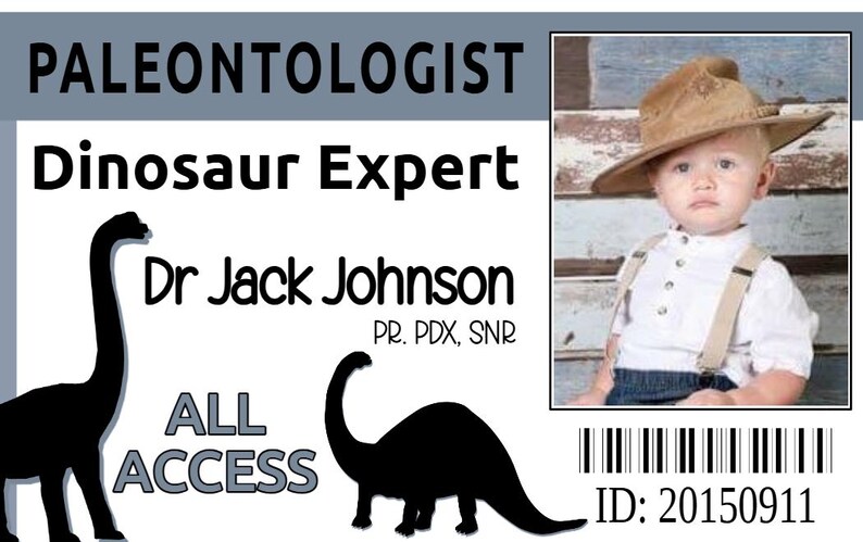 ID Badge Paleontology, Editable Paleontology Pretend Play, Child Dress ...