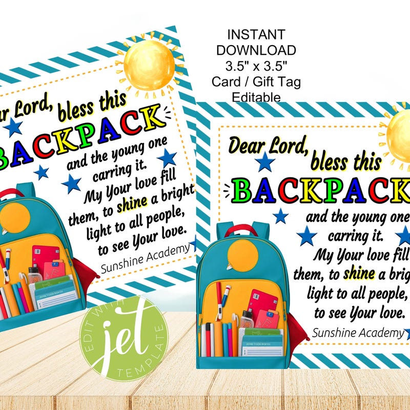 Backpack Blessing - Etsy