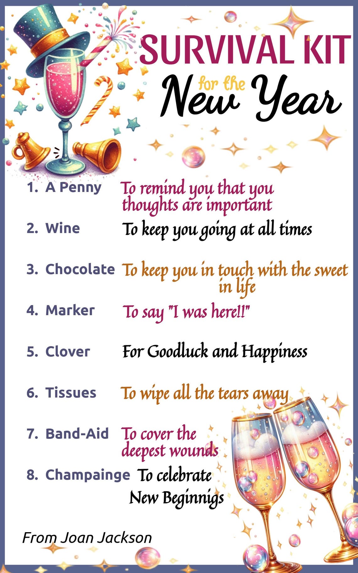 Editable New Year Survival Kit Gift Bag Label, New Year Gift Bag Label ...