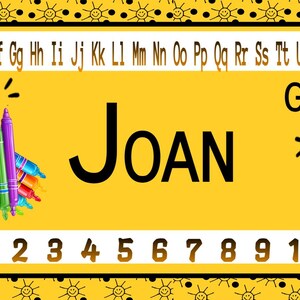 School Desk Name Plate Mini, Editable, Printable, Boy/girl Badge ...