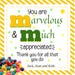 Editable M&M Gift Tag Card, Magnificent and Much Appreciated, Thanks ...