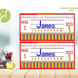 School Desk Name Plate Mini, Editable, Printable, Boy/girl Badge ...