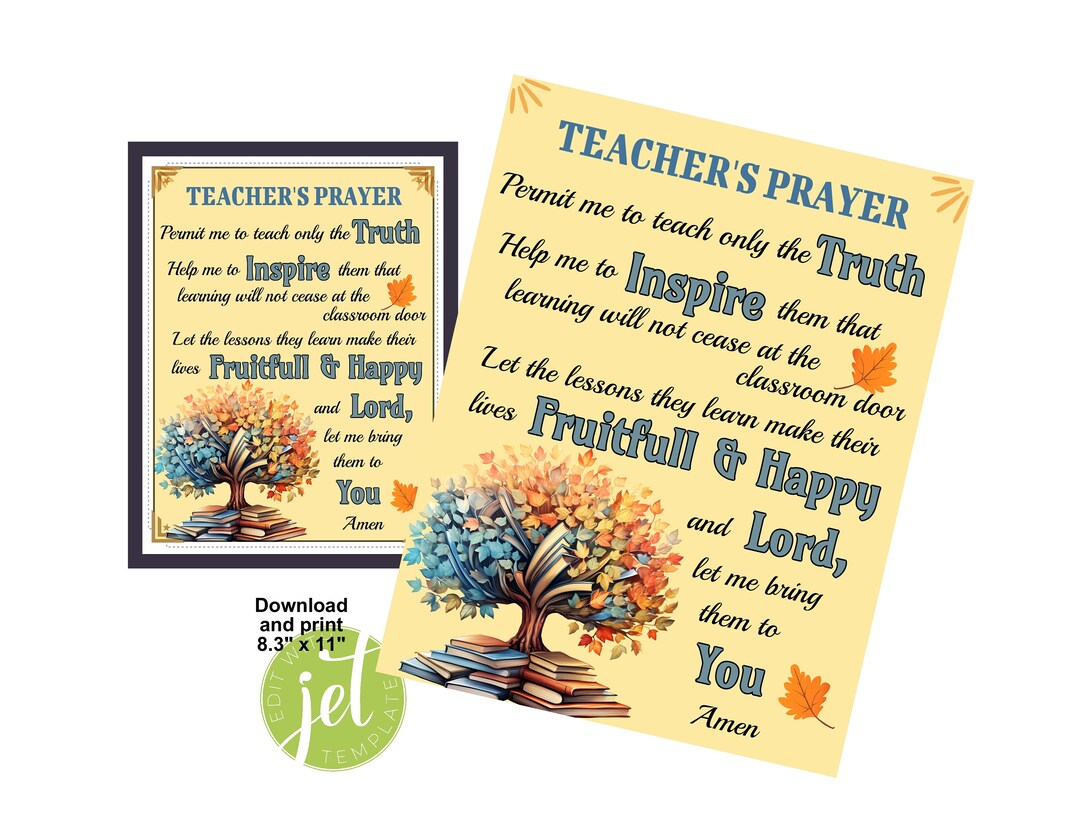 Certificate, Printable, Teacher's Prayer, Religious Certificate ...