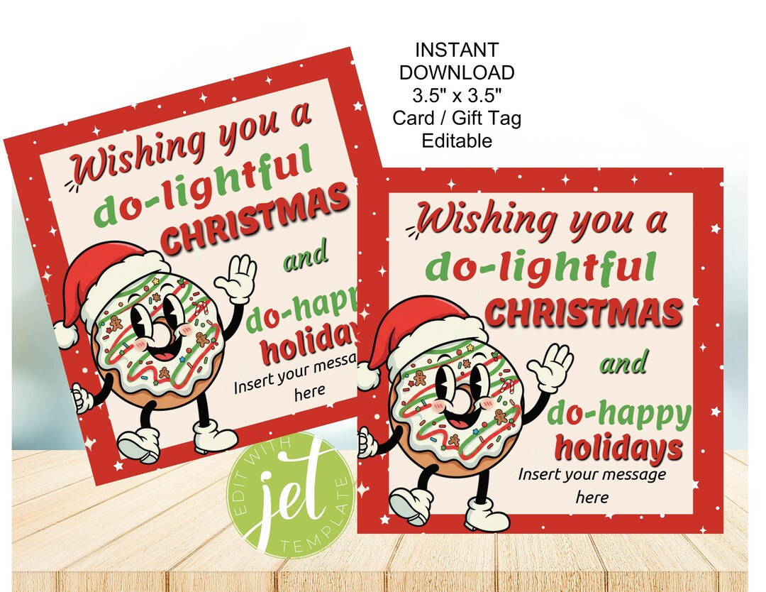 Editable Christmas Gift Tags, Donut Design (digital Download) - Etsy
