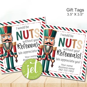 Editable Christmas Nuts Realtor Pop by Gift Tags, We'd Go Nuts Without ...