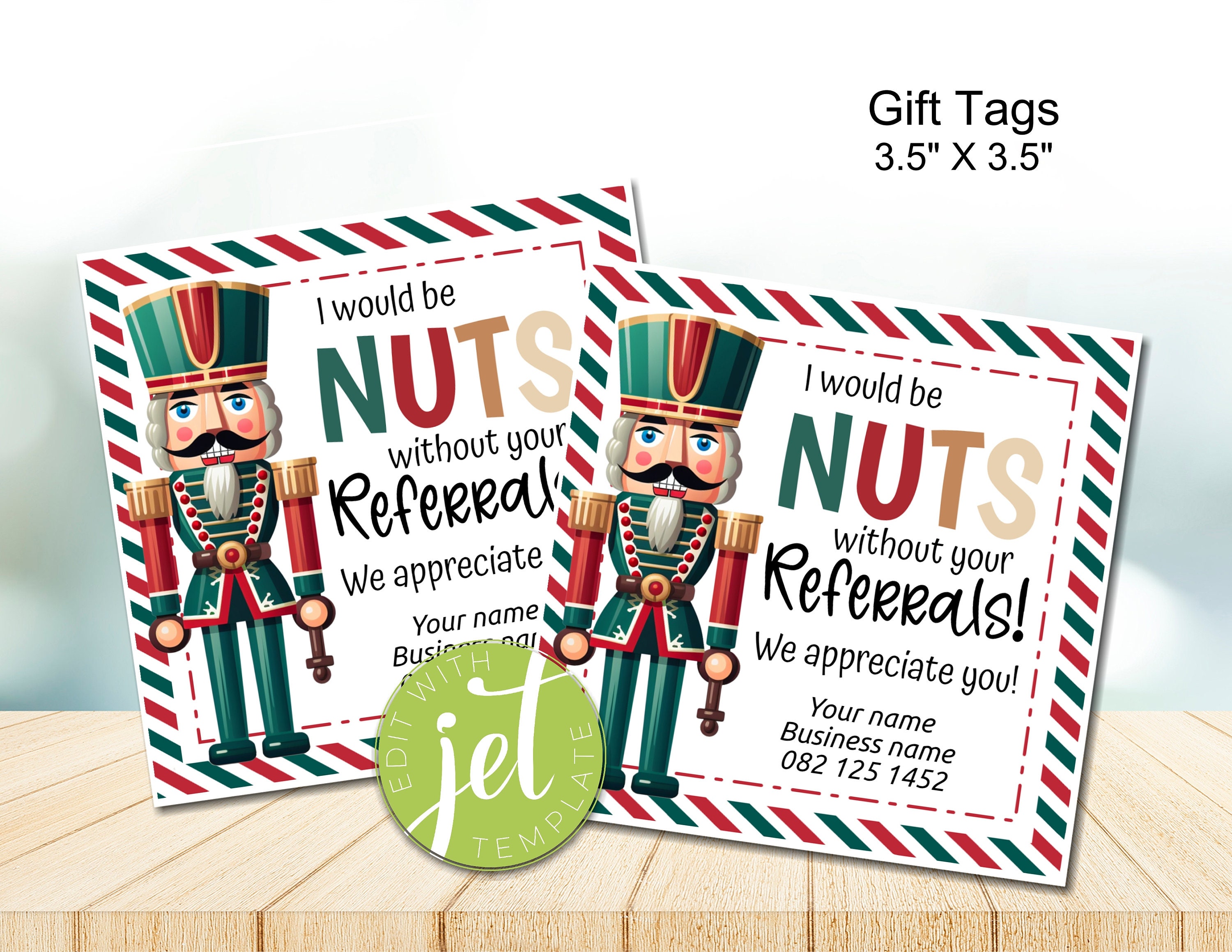 Editable Christmas Nuts Realtor Pop by Gift Tags, We'd Go Nuts Without ...