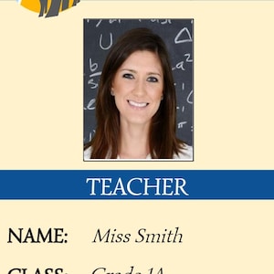 ID Badge, Editable, Printable, Name Tag, School Teacher Name Badge ...