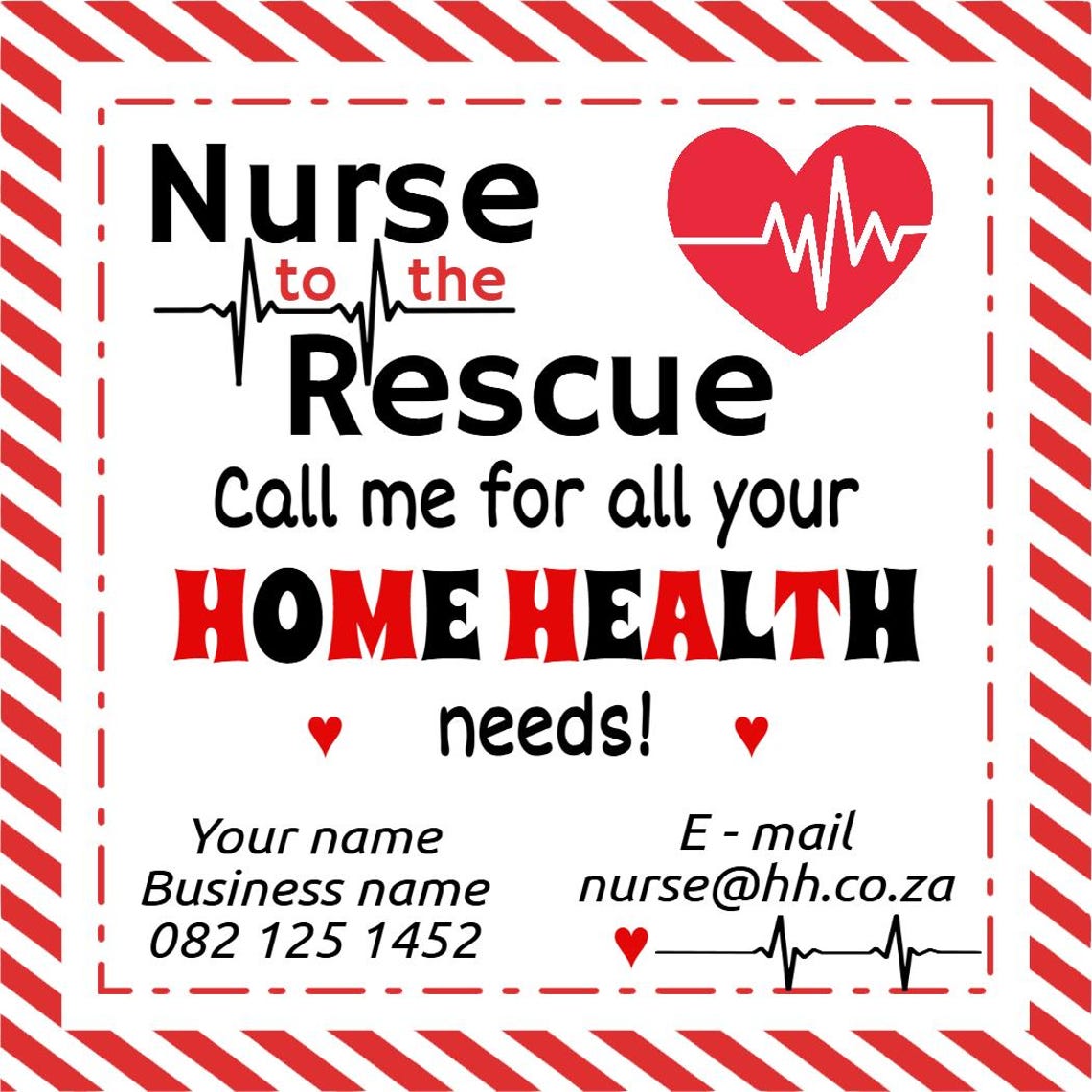 Nurse on the Rescue Tag, Home Health Care Tag, Instant Download, Home ...