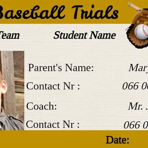 ID Badge, Name Tag, Baseball Trails, Photo ID Badge, Instant Download ...