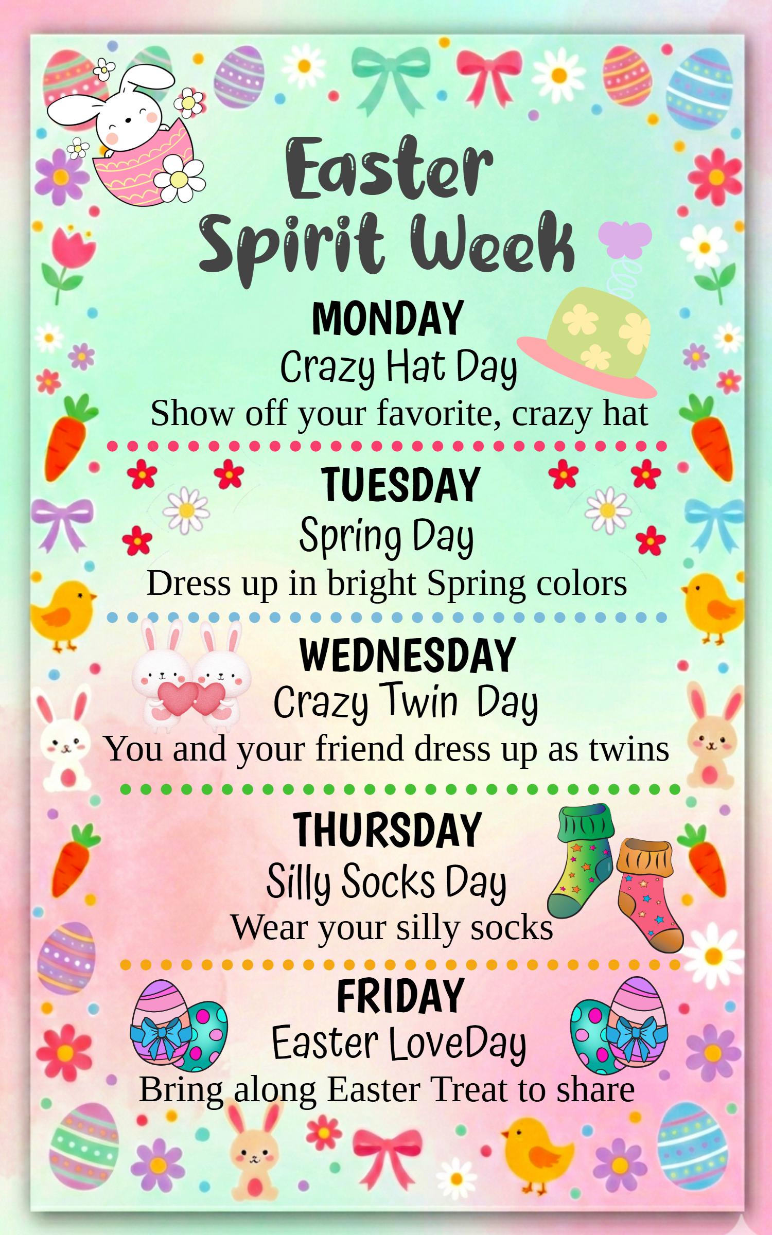 Editable Spirit Week Flyer Template, School Dress up Days Poster, Fun ...