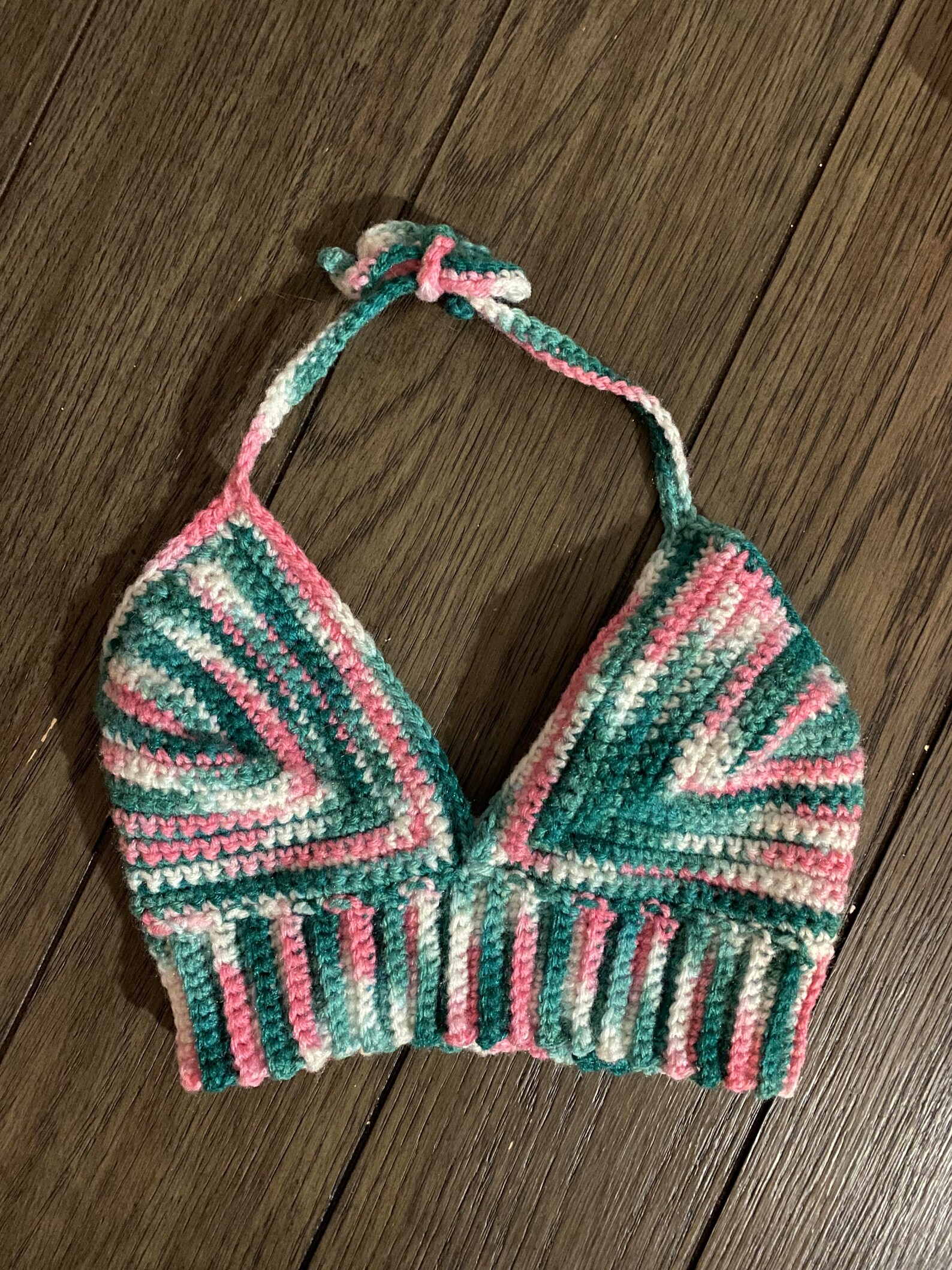 PATTERN Boho Ribbed Crochet Cropped Halter Top Bralette - Etsy