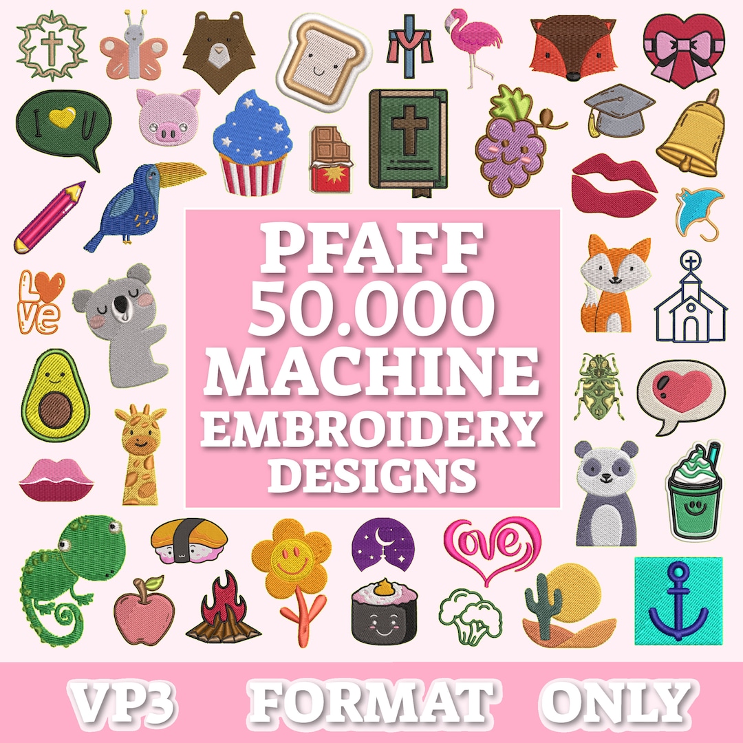 50.000 Pfaff Embroidery Files Bundle, VP3 Files Pack, Machine ...