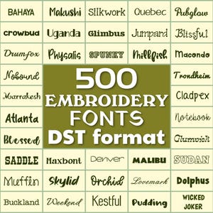 DST Embroidery Fonts, Tajima Fonts Pack, Embroidery Fonts, Machine ...