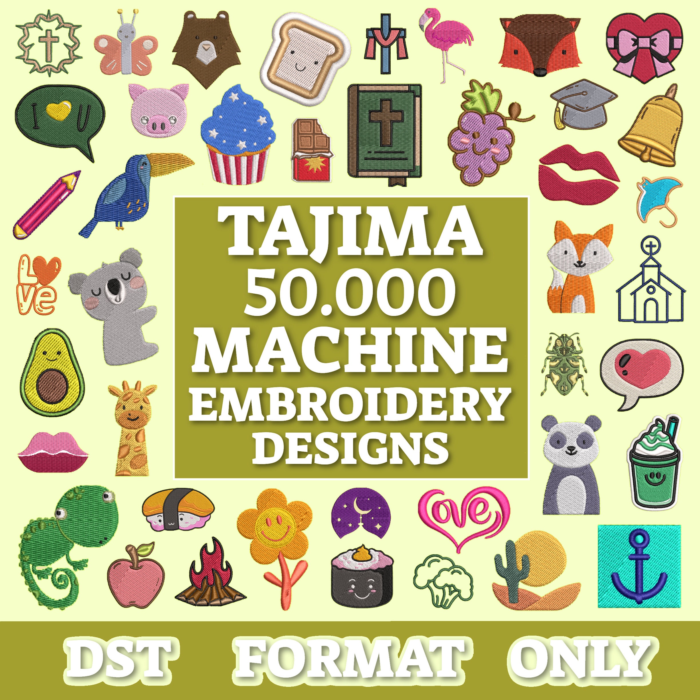 50.000 Tajima Machine Embroidery Files Bundle, DST Files Pack ...
