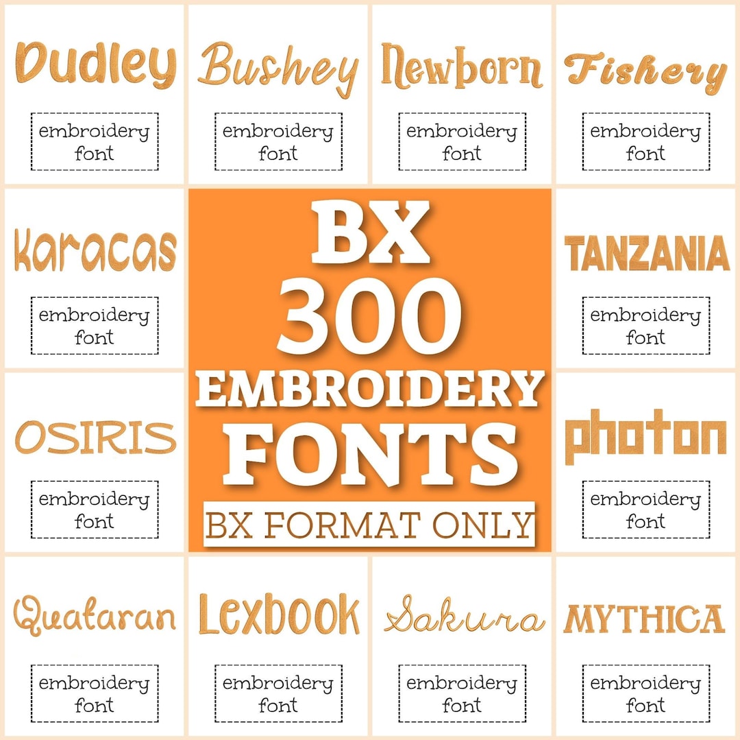 300 BX Embroidery Fonts, BX Fonts Bundle, Machine Embroidery Fonts in ...