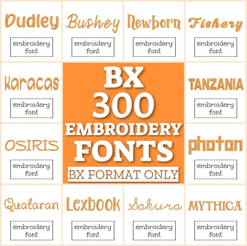 300 BX Embroidery Fonts, BX Fonts Bundle, Machine Embroidery Fonts in ...