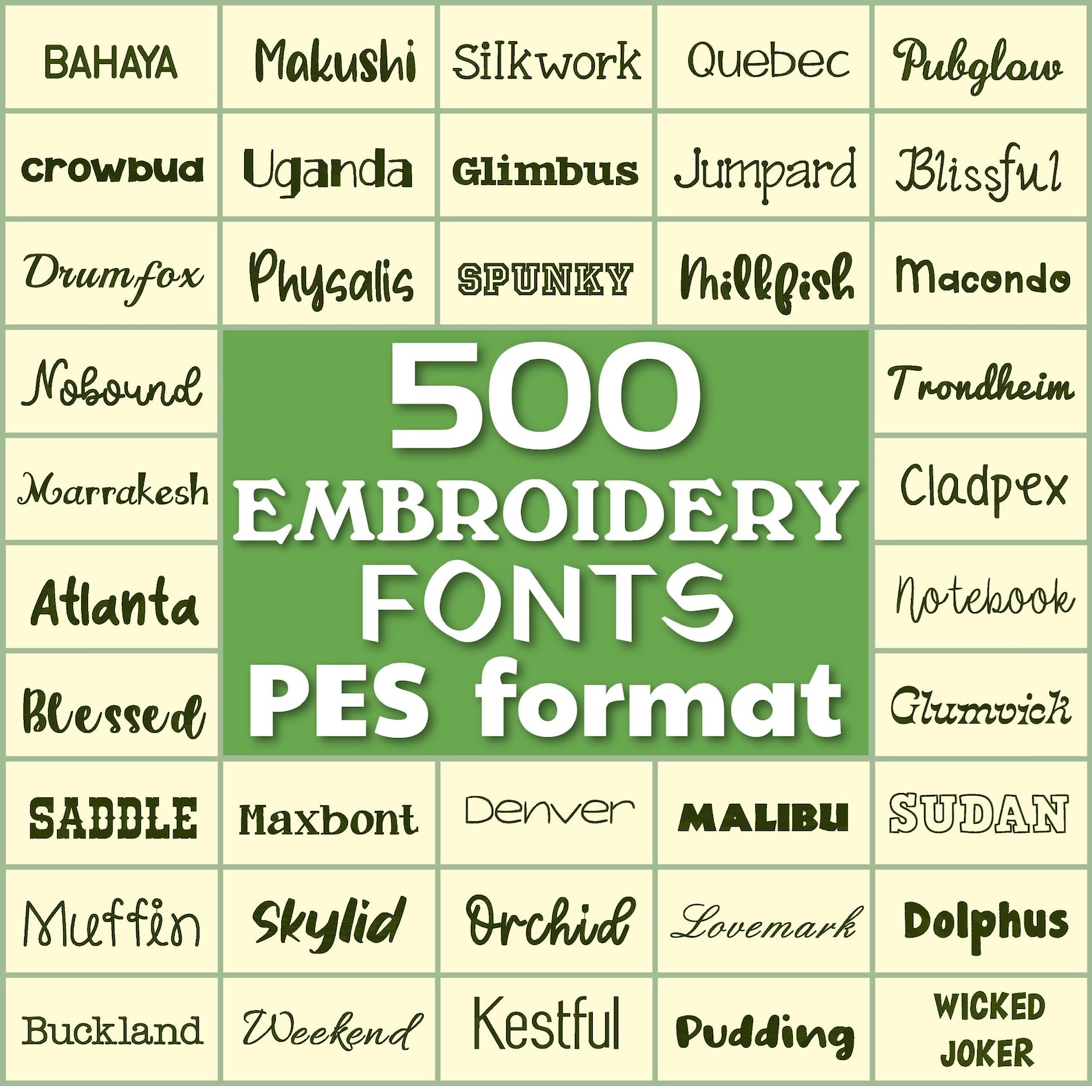 Brother Embroidery Fonts, PES Fonts Pack, Machine Embroidery Bundle ...