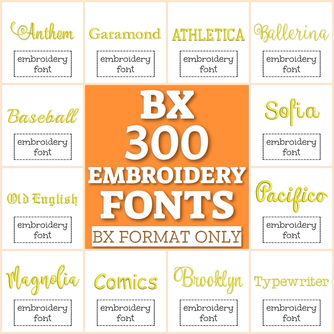 300 BX Embroidery Fonts, BX Fonts Bundle, Machine Embroidery Fonts in ...