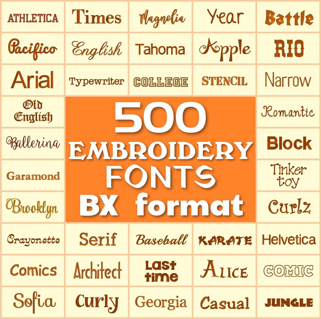 BX Fonts Bundle, BX Embroidery Fonts, Embroidery Machine Fonts in BX ...