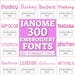 300 Janome Machine Fonts, JEF Fonts Set, Machine Embroidery Fonts ...