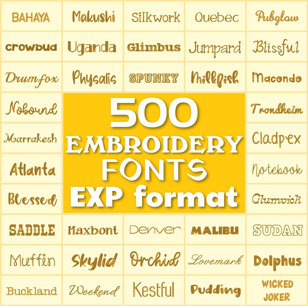 Bernina Embroidery Fonts, EXP Fonts Pack, Machine Fonts, Bernina Fonts ...