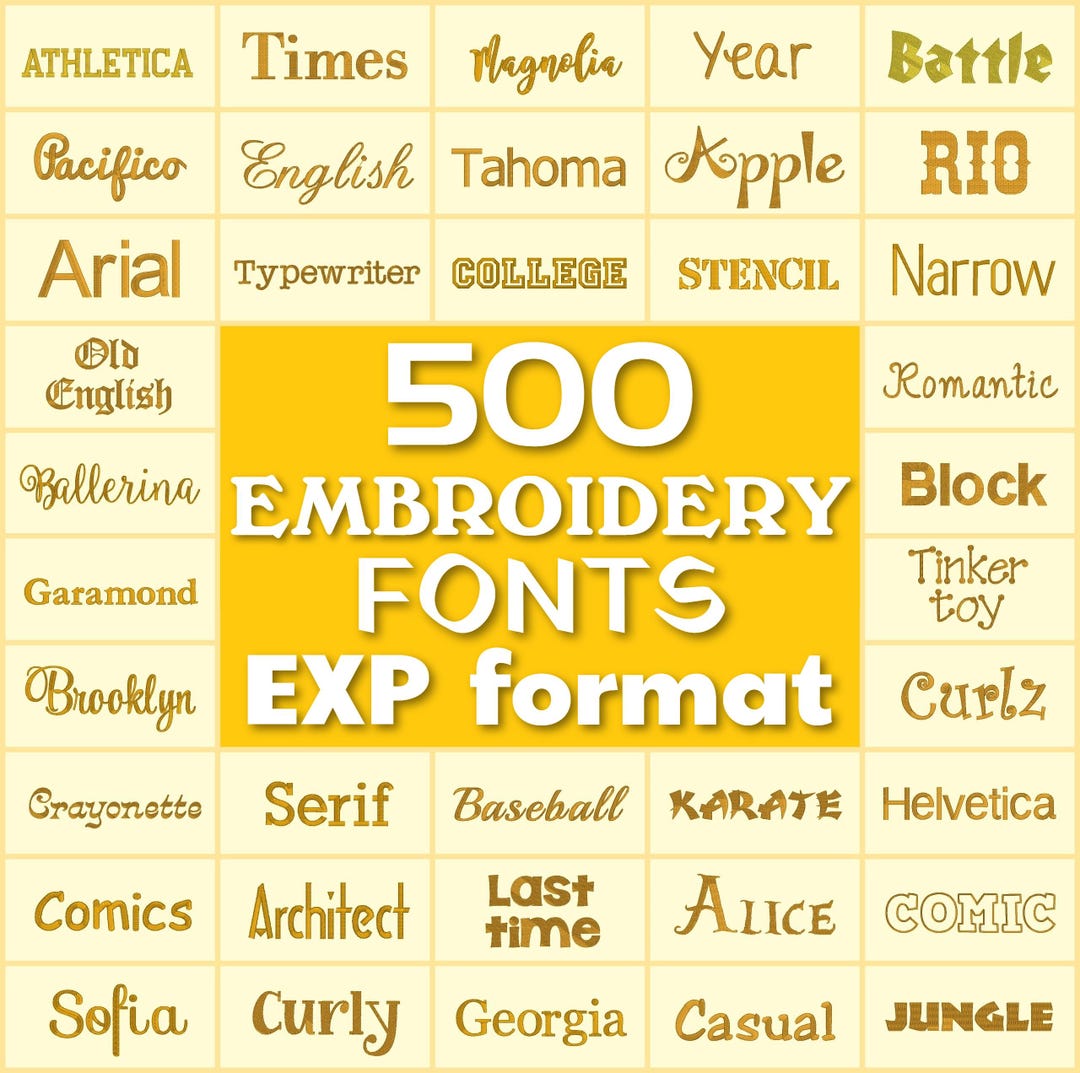 Bernina Embroidery Fonts, EXP Fonts Pack, Machine Fonts, Bernina Fonts ...