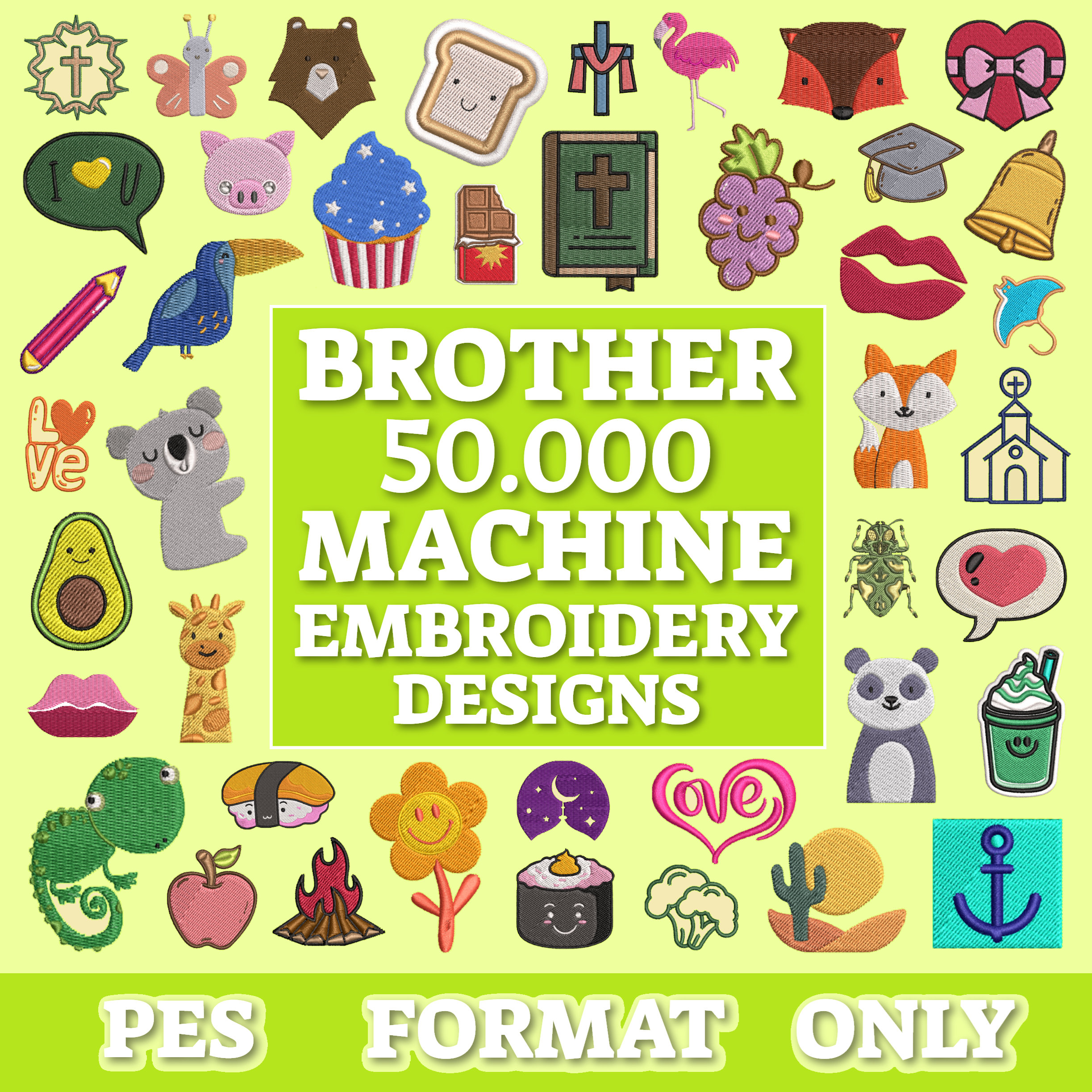 50.000 Brother Embroidery Machine Files Bundle, PES Files Pack ...