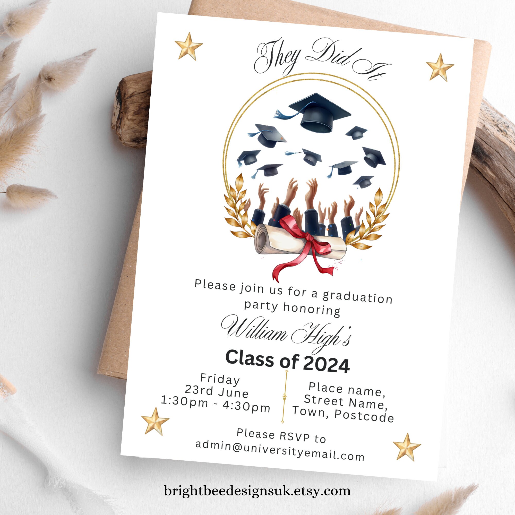 Printable Class Graduation Party Invitation Template,they Did It ...