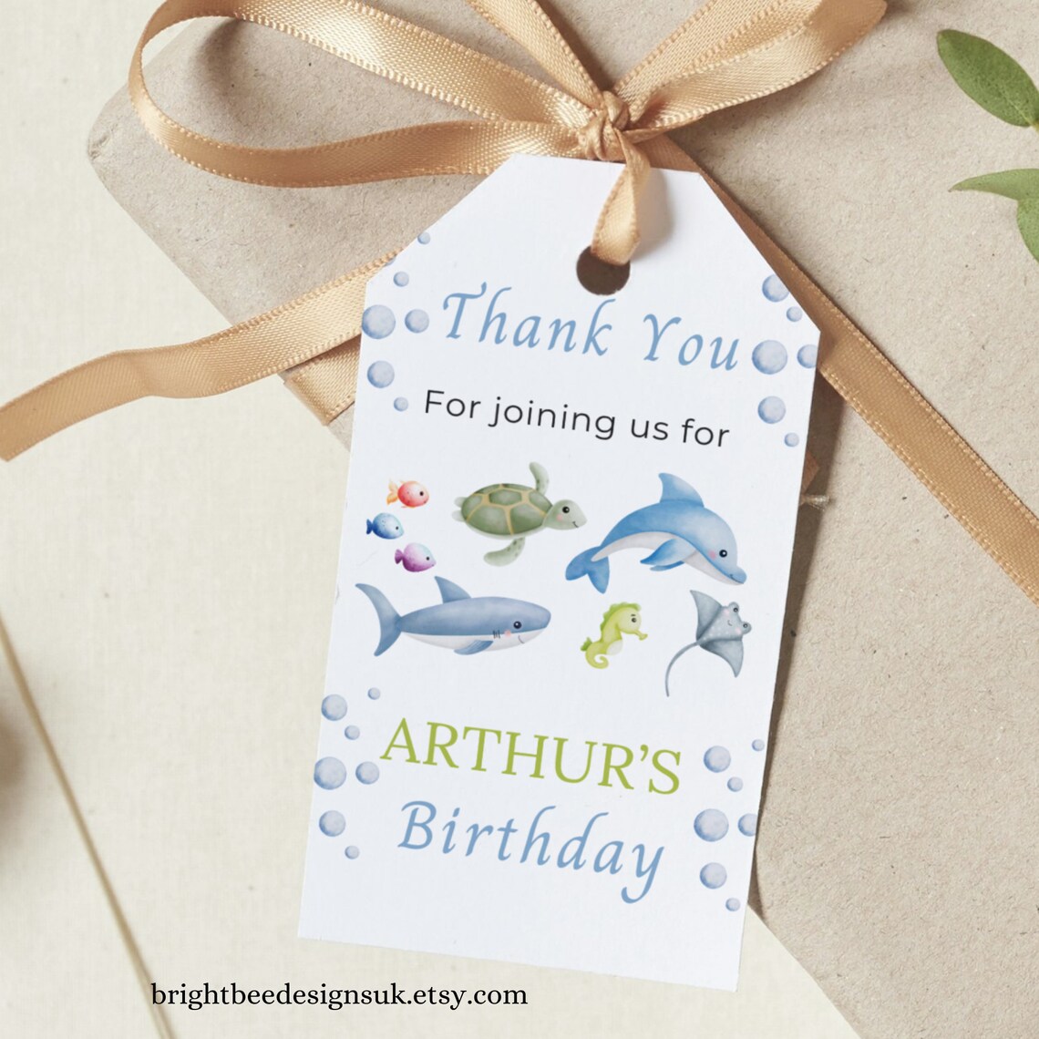 Printable Under the Sea Thank You Tags, Birthday Party Favor Tags ...