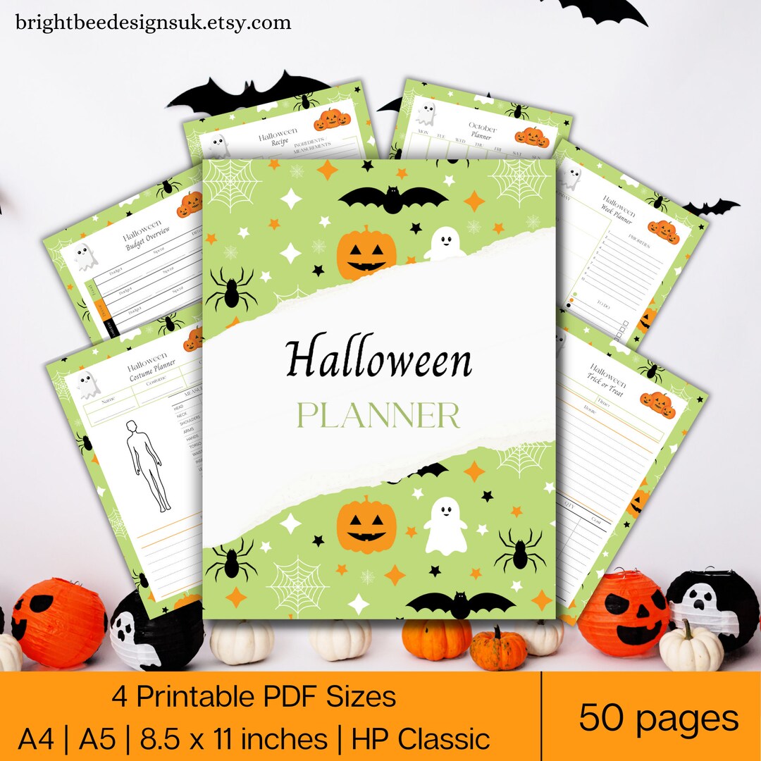 Printable Halloween Planner, Spooky Family Party Organiser, Fall ...