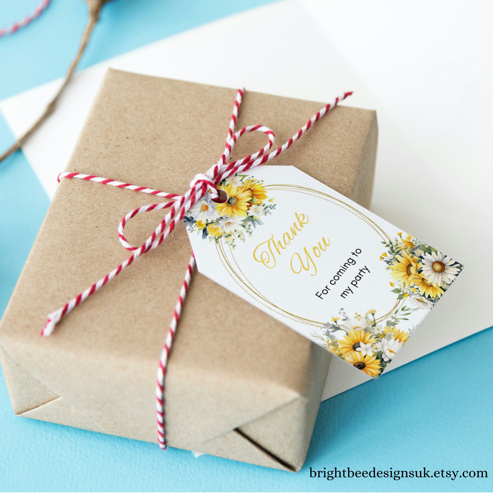 Printable Daisy Thank You Tag,sunflower Thank You Card, Teacher Thank ...