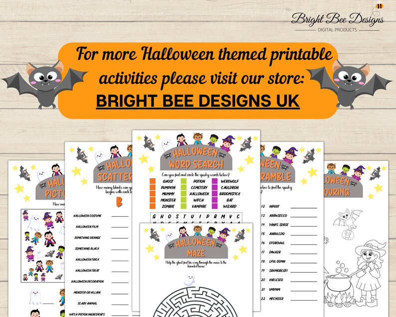 Printable Halloween Activity Sheet Scattergories Game Bundle - Etsy