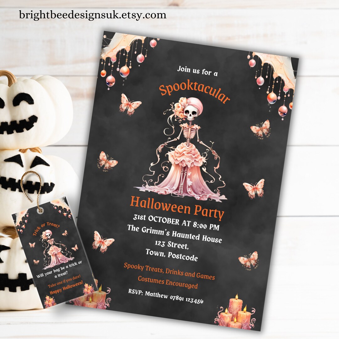Editable Halloween Party Invitation Template, Printable Halloween ...