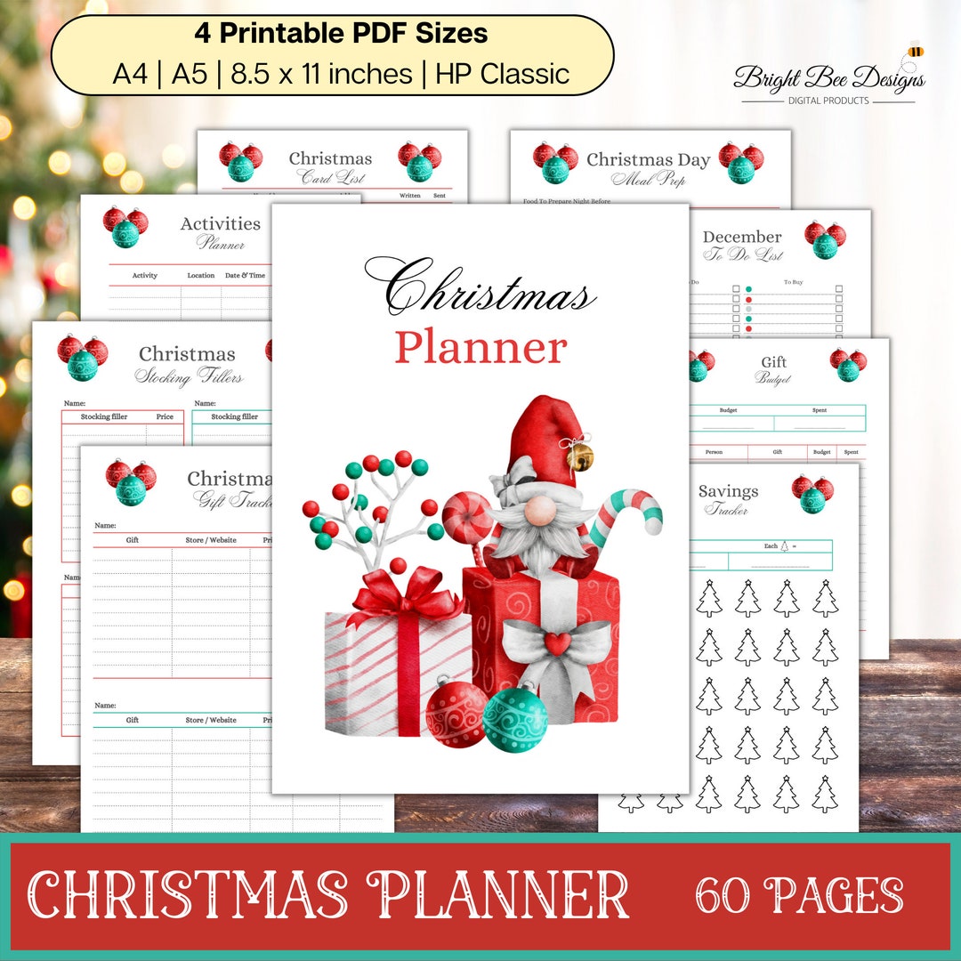Printable Christmas Planner Gnome Christmas Organizer - Etsy