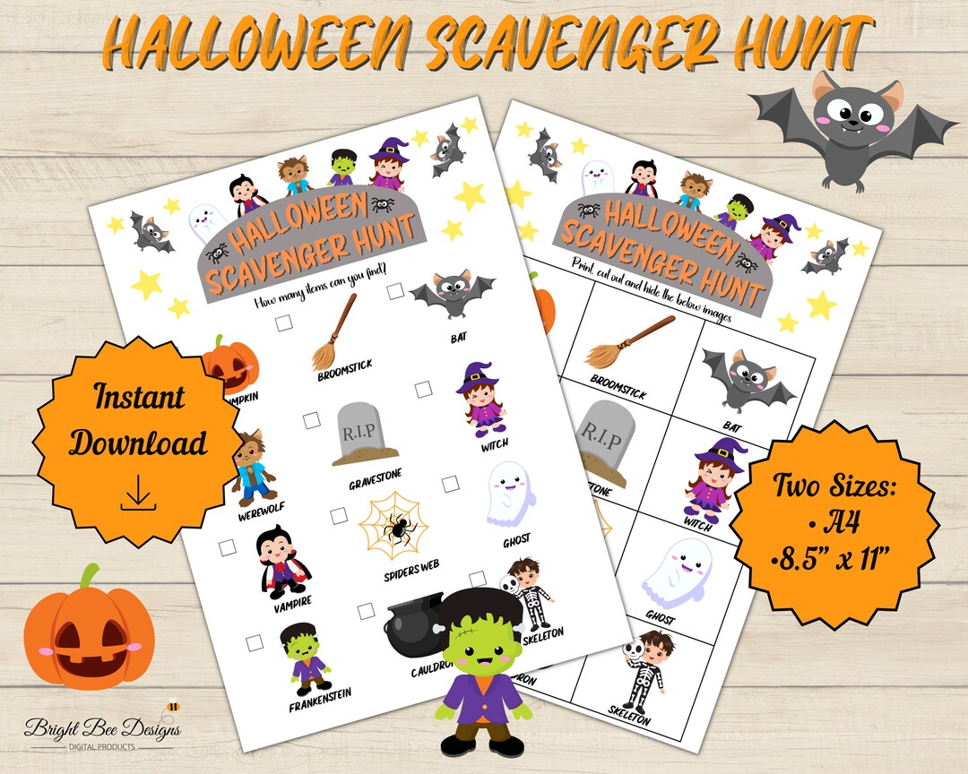 Halloween Scavenger Hunt Halloween Kids Activity Halloween - Etsy