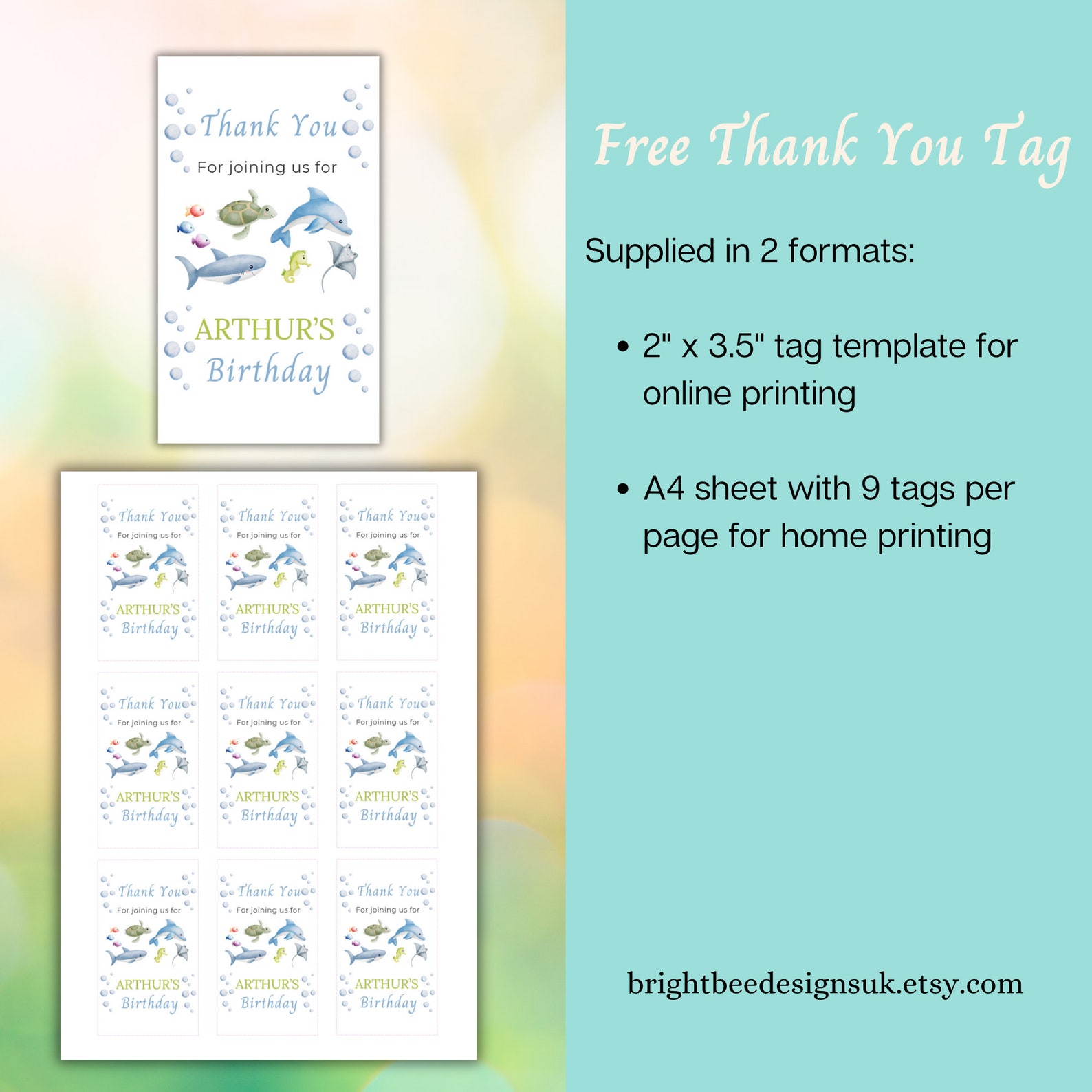 Under the Sea Birthday Invitation Template, Editable Ocean Animal Party ...