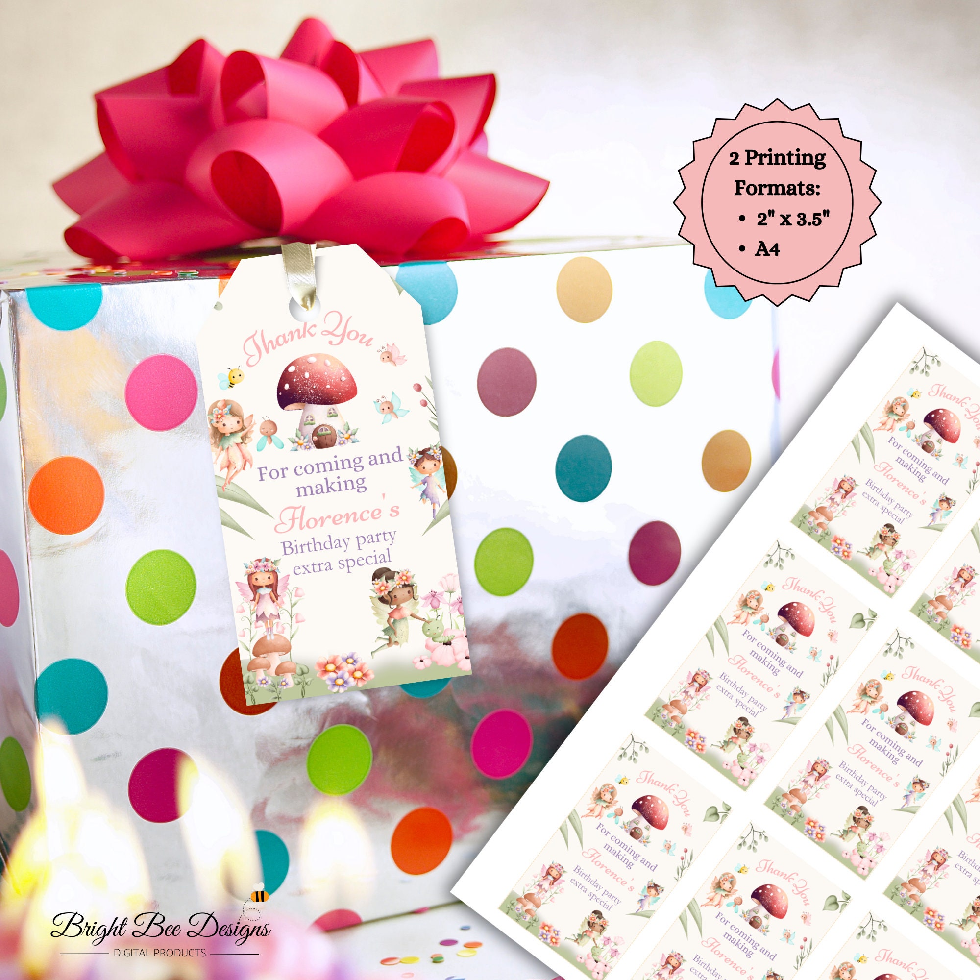 Editable Fairy Tags Fairy Gift Tags Fairy Party Favor - Etsy