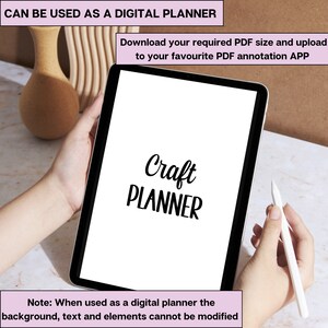 Minimalist Craft Planner, Craft Project Organiser, Craft Project ...