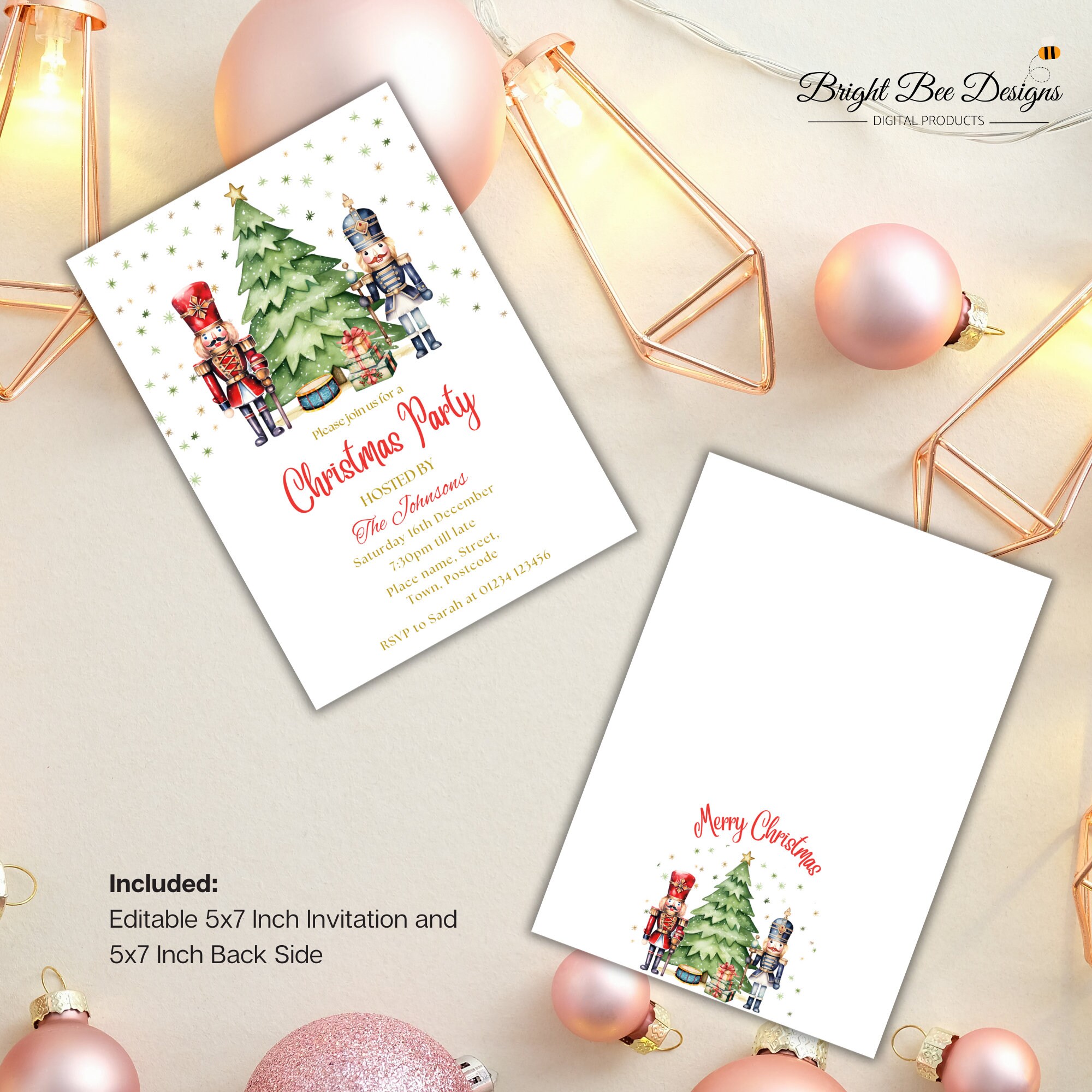 Editable Nutcracker Christmas Party Invitation Template,winter Party ...