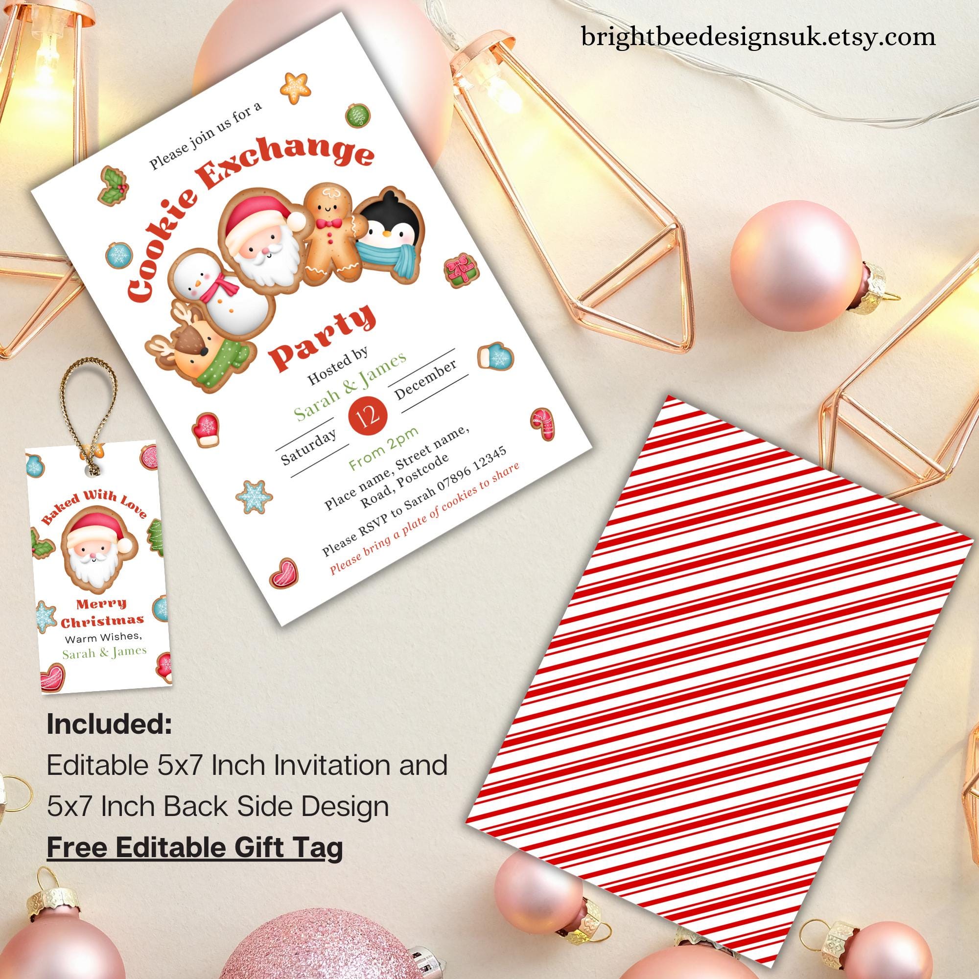 Christmas Cookie Exchange Invitation, Printable Xmas Party Invite ...