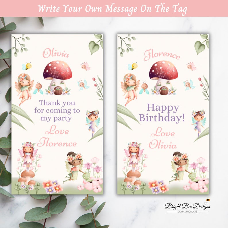 Editable Fairy Tags Fairy Gift Tags Fairy Party Favor - Etsy